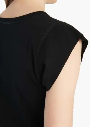Khaite Angel Top In Ribbed Japanese Cotton - Black