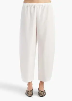 Khaite Roma Pant In Cotton Poplin - Chalk