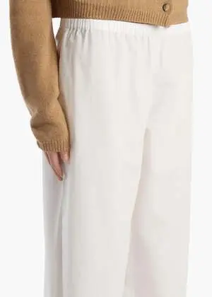 Khaite Roma Pant In Cotton Poplin - Chalk