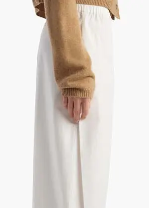 Khaite Roma Pant In Cotton Poplin - Chalk