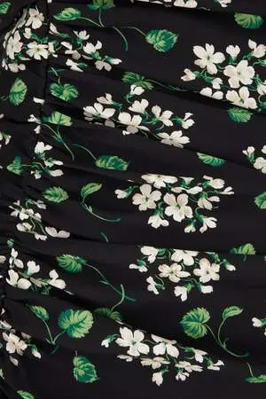Dolce & Gabbana Floral Print Ruched Midi Dress - Multicolor
