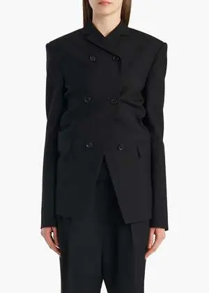 Khaite Rolo Jacket In Wool Silk - Black