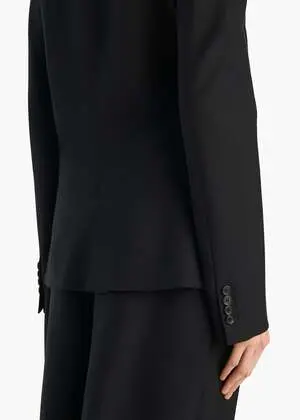 Khaite Rolo Jacket In Wool Silk - Black