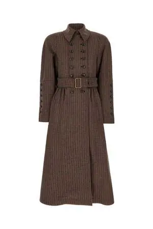 Chloé Double-breasted Belted Coat - Multicolor