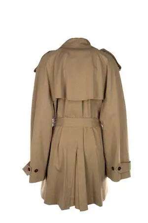 Balenciaga Double Breasted Trench Coat With Belt - Multicolor