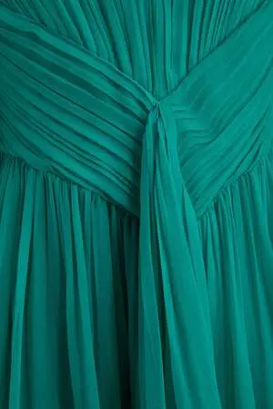 Alberta Ferretti Ruched V-neck Dress