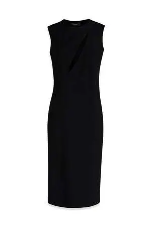 Versace VERSACE Black Asymmetrical Neckline Dress Multicolor