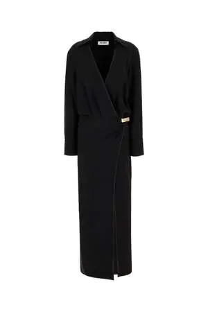 Attico THE ATTICO Asymmetrical Midi Dress With Gold Tone Clasp Multicolor