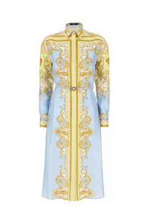 Versace Printed Belted Shirt Dress