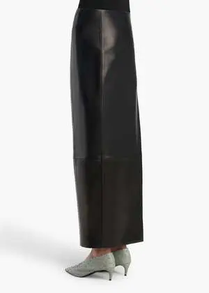 Khaite Lyle Leather Maxi Skirt - Black