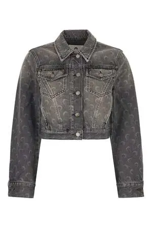 MARINE SERRE Moon Print Denim Jacket - Multicolor