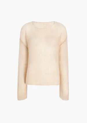 Khaite Wendy Mohair Silk Blend Sweater - Light Beige