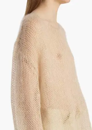 Khaite Wendy Mohair Silk Blend Sweater - Light Beige
