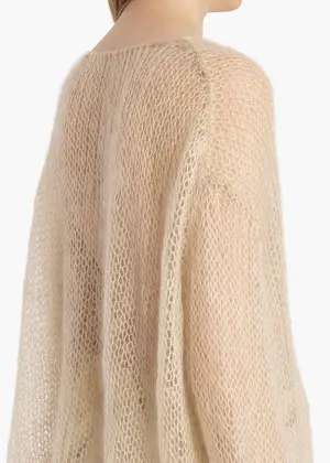 Khaite Wendy Mohair Silk Blend Sweater - Light Beige