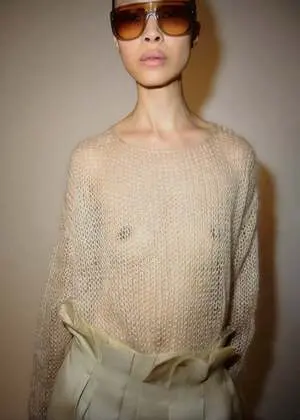 Khaite Wendy Mohair Silk Blend Sweater - Light Beige