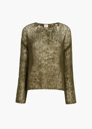 Khaite Wendy Mohair Silk Pullover - Dark Olive