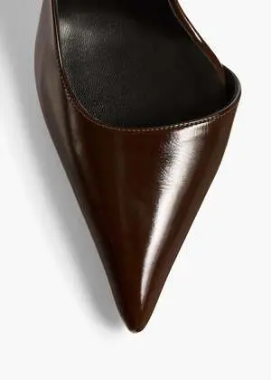Khaite Jett D'orsay Pumps In Glazed Leather - Cacao