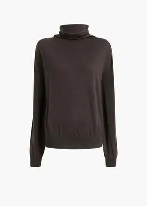 Khaite Annette Merino Wool Turtleneck Sweater - Espresso