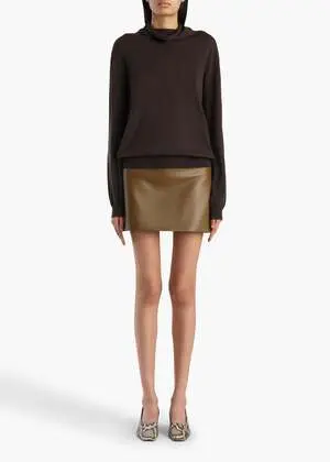 Khaite Annette Merino Wool Turtleneck Sweater - Espresso