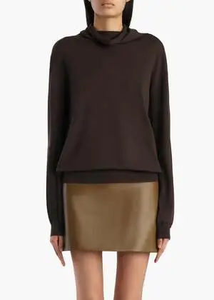 Khaite Annette Merino Wool Turtleneck Sweater - Espresso