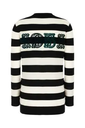 Max Mara Striped Cardigan With Appliqué Detail