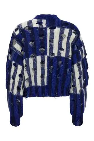 Off-White Chunky Knitwear" Distressed Pullover
