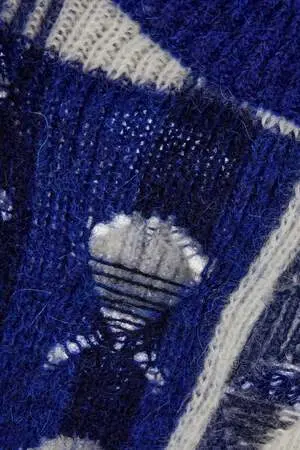 Off-White Chunky Knitwear" Distressed Pullover