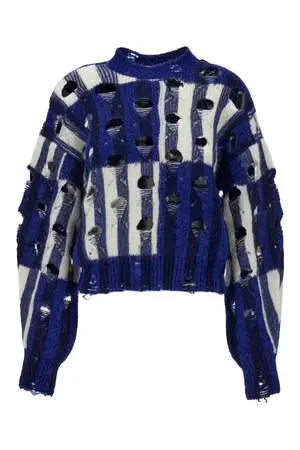 OFF-WHITE OFF WHITE "Chunky Knitwear" Distressed Pullover