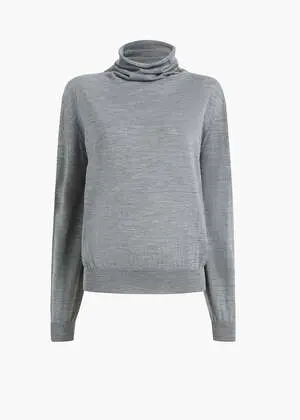 Khaite Annette Merino Wool Turtleneck - Sterling