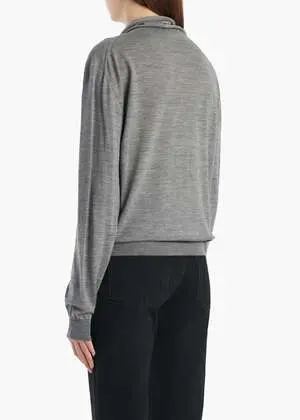 Khaite Annette Merino Wool Turtleneck - Sterling
