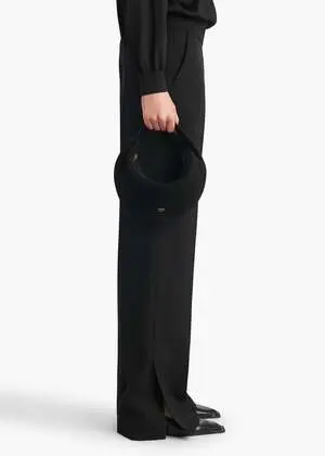 Khaite Mini Olivia Hobo In Suede - Black