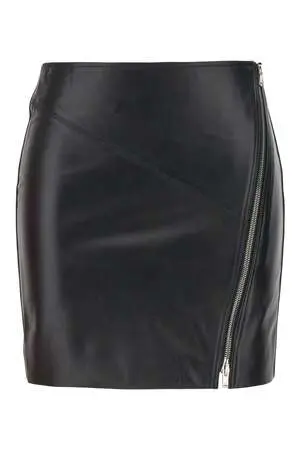 Isabel Marant Étoile Black Leather Asymmetrical Skirt With Zip Detail - Multicolor