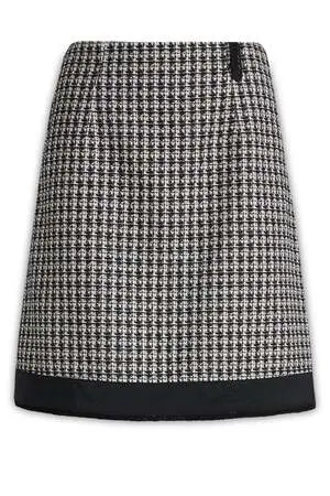 Moncler Houndstooth Patterned Skirt With Zipper Detail - Multicolor