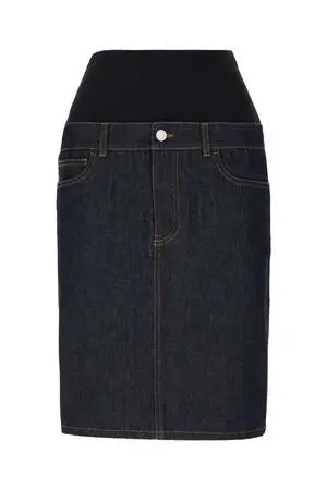 Coperni COPERNI Denim Skirt With Silver Tone Detail Multicolor