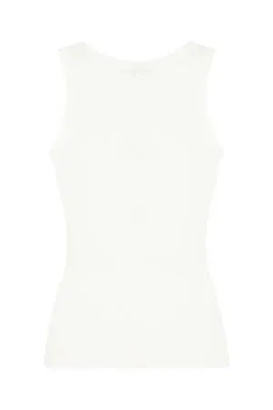 Versace Ribbed Tank Top With Logo Detail