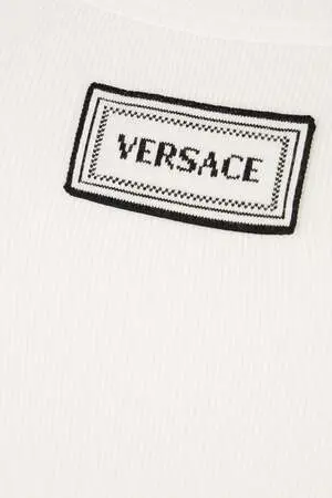 Versace Ribbed Tank Top With Logo Detail