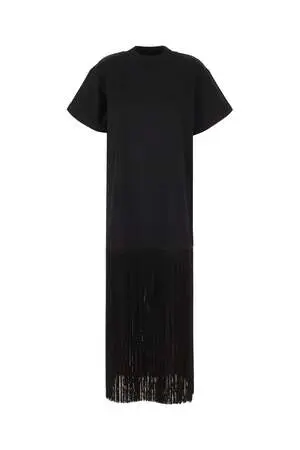 Alaïa Black T-shirt With Fringe Detail