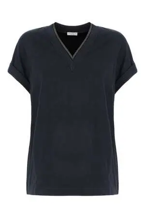 Brunello Cucinelli Embellished V-neck T-shirt