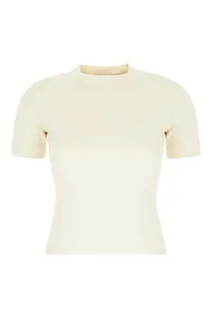 Max Mara Ribbed T-shirt With Embossed Logo - Multicolor