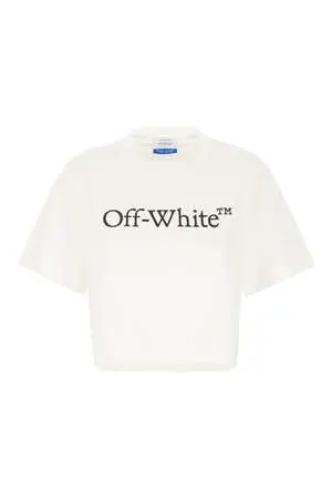 Off-White Cropped T-shirt With Logo - Multicolor