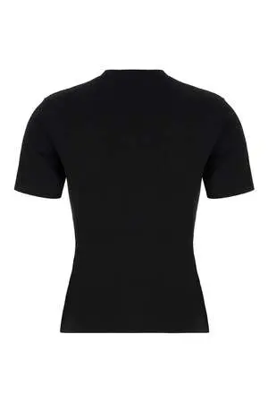 Max Mara Ribbed T-shirt With Embossed Logo - Multicolor