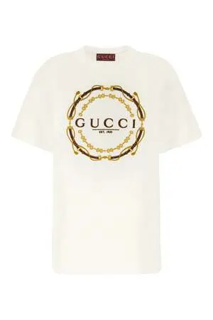Gucci Cotton T-shirt With Logo Embroidery - Multicolor