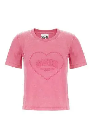 GANNI Embroidered Heart T-shirt - Multicolor