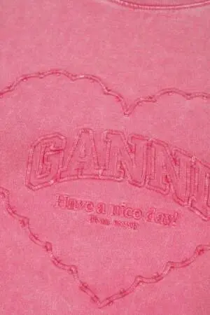 GANNI Embroidered Heart T-shirt - Multicolor