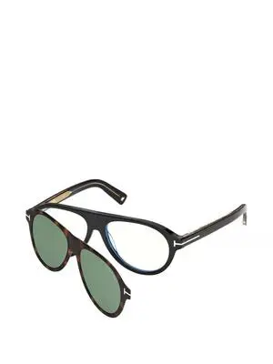 TOM FORD Pilot-frame Clip-on Glasses