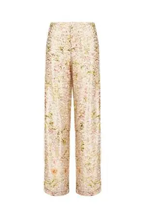 Alberta Ferretti Sequined Floral Trousers