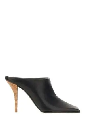 Alaïa ALAIA Black Leather Pointed Toe High Heel Mules Multicolor