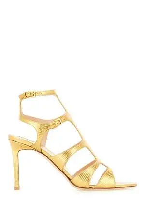 TOM FORD Gold Tone Embellished Strappy High Heel Sandals - Multicolor
