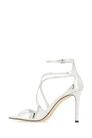 JIMMY CHOO Azia 95 Sandals In Silver - Multicolor