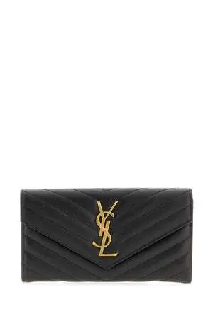 Saint Laurent Quilted Wallet With Logo - Multicolor